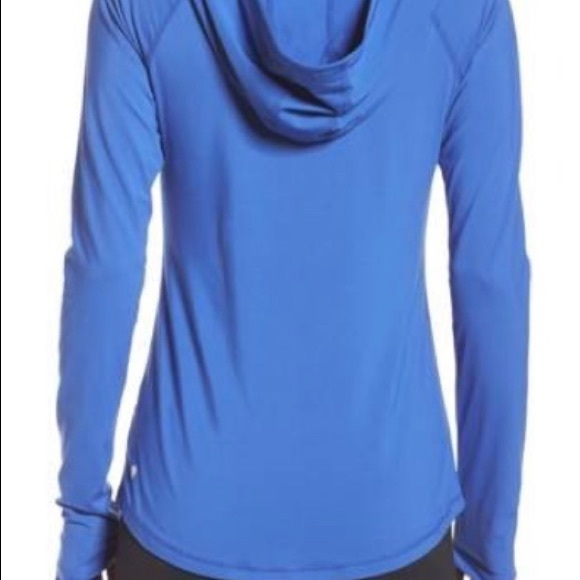 Zella | Tops | Zella Technique Hooded Pullover In Blue Marine | Poshmark